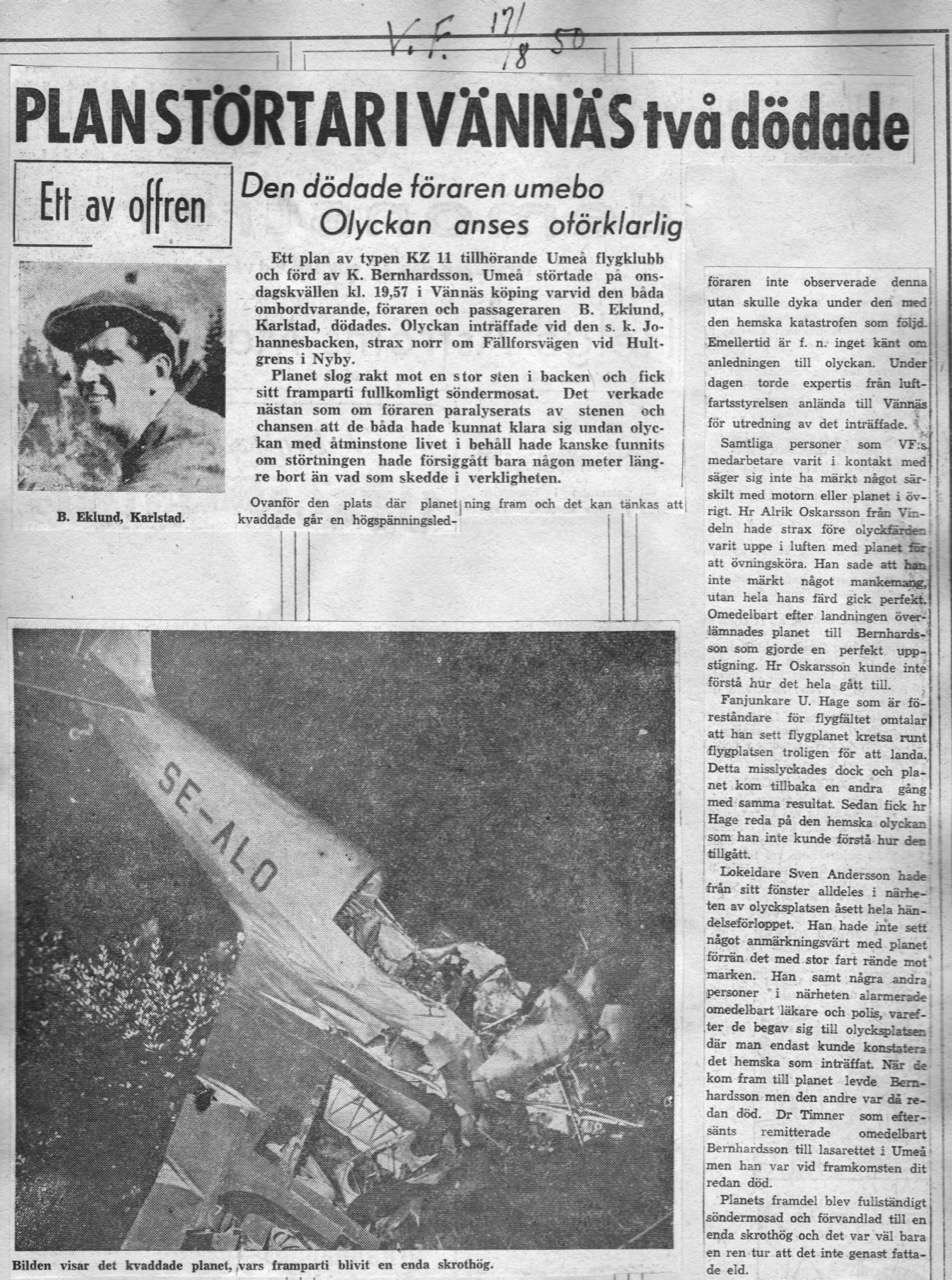 Vännäs historia - Vännäs flygfält